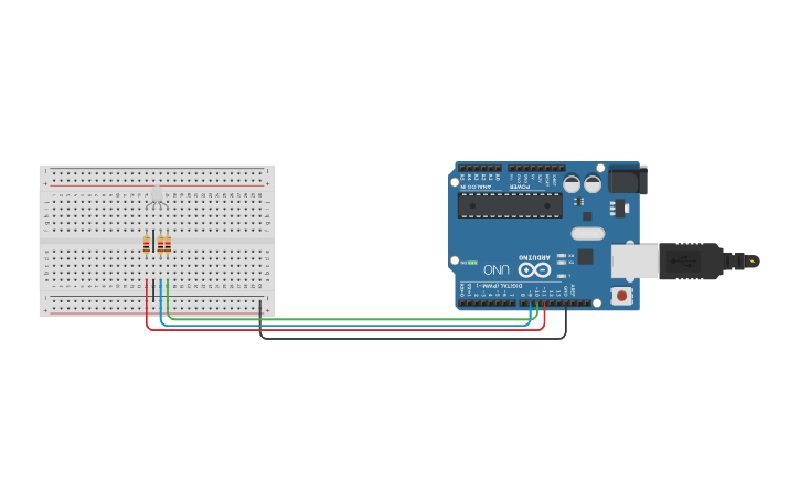 Circuit design RGB LED / Brightness control | Tinkercad