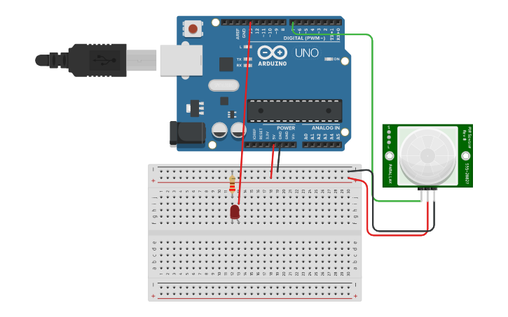 Circuit design Aprendiendo con el sensor | Tinkercad