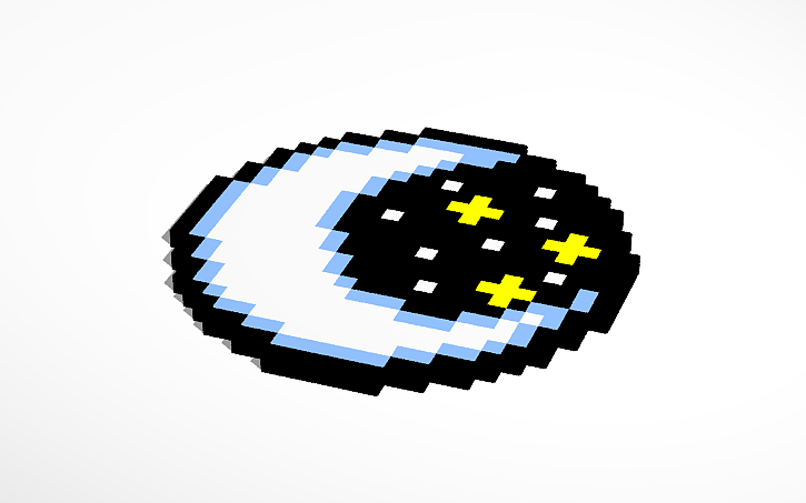 3D design 8-Bit Moon | Tinkercad