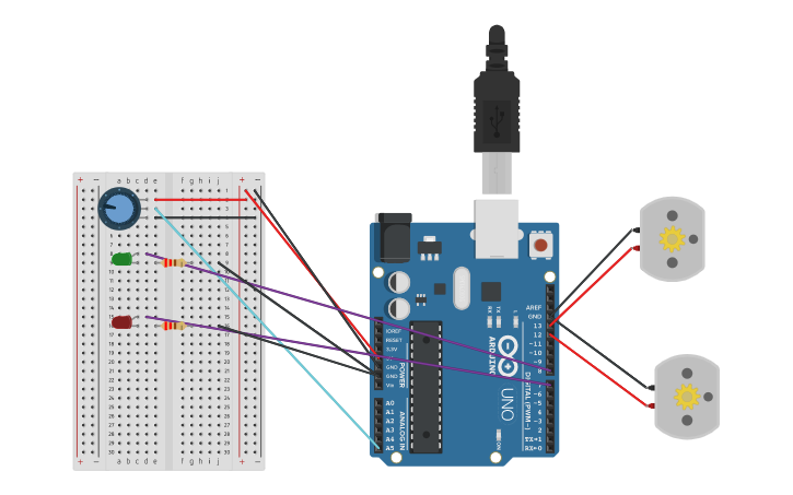 Circuit design Tarea # 03: Programación motor CC | Tinkercad