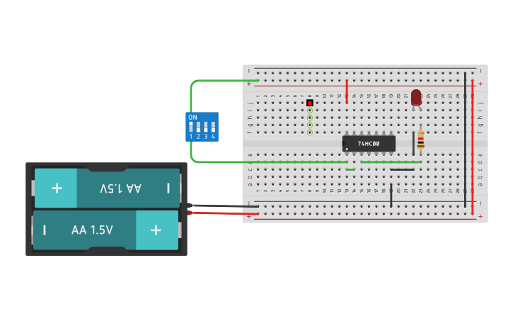 Circuit design NOT Gate | Tinkercad