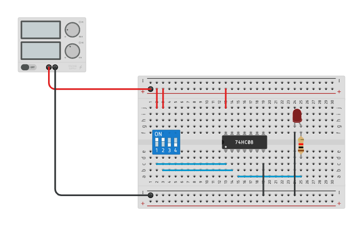Circuit design Porta logica AND | Tinkercad