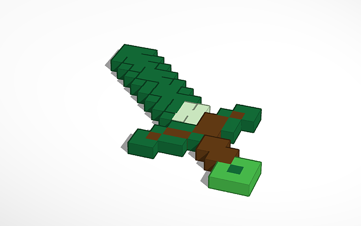3D design Minecraft sword idea: Grass Block Sword | Tinkercad
