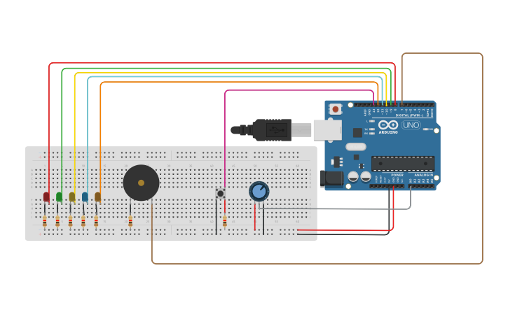 Circuit design Luces Navidad con Música | Tinkercad