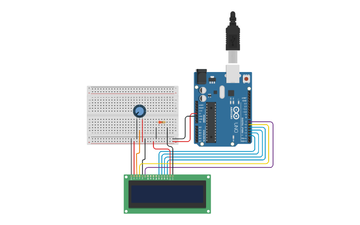 Circuit Design Arduino Con Lcd 16x2 Sensor Ultrasonico Tinkercad Images 7445