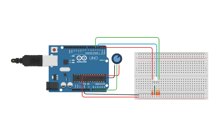 Circuit design potenziometro | Tinkercad