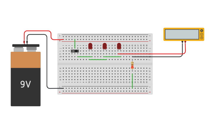 Circuit design CIRCUITO EN SERIE CON LED | Tinkercad