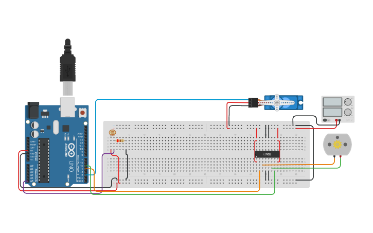 Circuit design Proyecto Sistema de riego Automatico KevinOmar, JuanEmanuel | Tinkercad