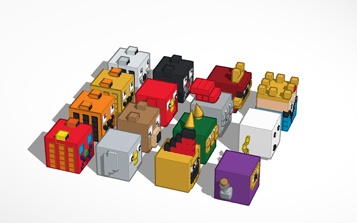 3D design Pixel Figures | Tinkercad