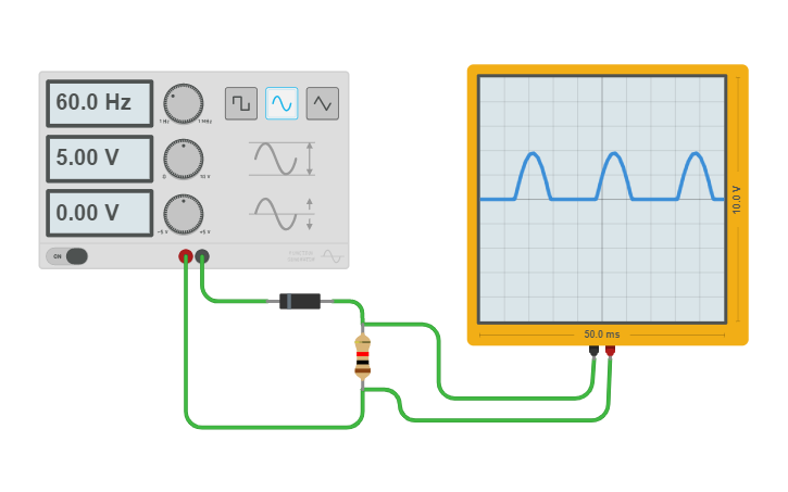 Circuit design Half Wave Positive DC Power Supply | Tinkercad
