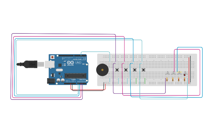 Circuit Design Simon Says Game Tinkercad