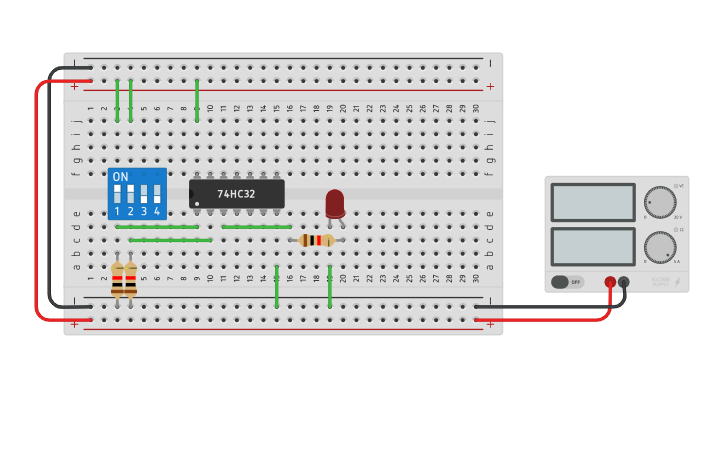 Circuit design OR GATE | Tinkercad