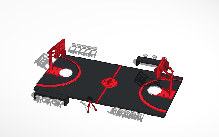 3D design Houston Rockets basketball court | Tinkercad