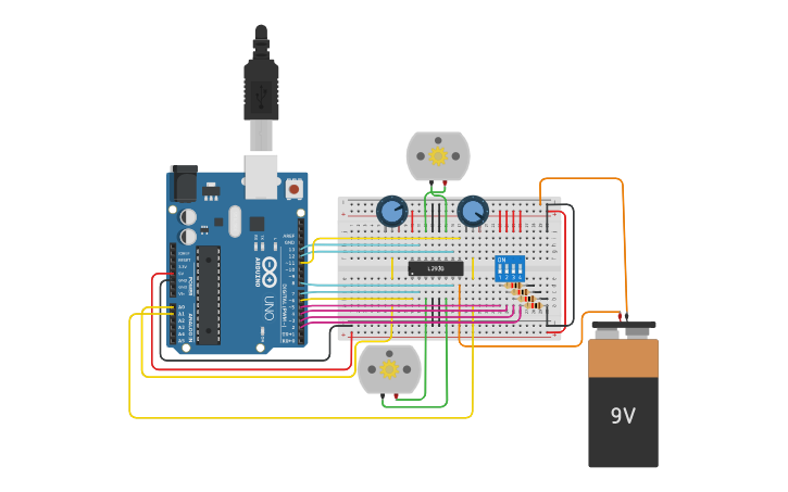 Circuit design MOTOR CC | Tinkercad
