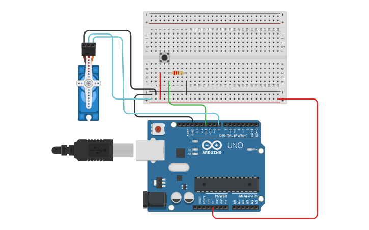 Circuit design Puerta automática | Tinkercad