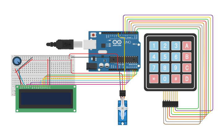 Circuit Design Password Door Lock Using Arduino Simple Tinkercad