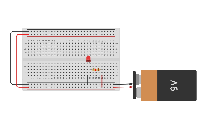 Circuit Design Led Resistor Circuit Using Breadboard Tinkercad