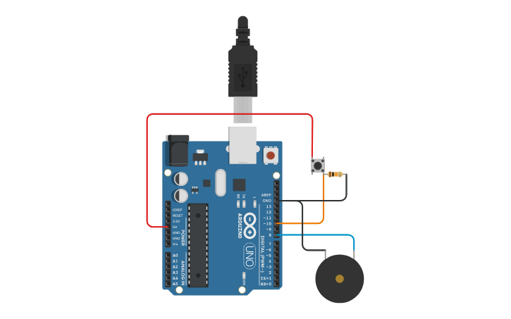Circuit Design Buzzer With Push Button Tinkercad