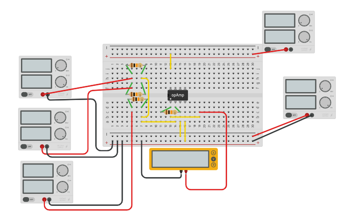 Circuit design Summing Amplifier | Tinkercad Circuit design Summing Amplifier | Tinkercad