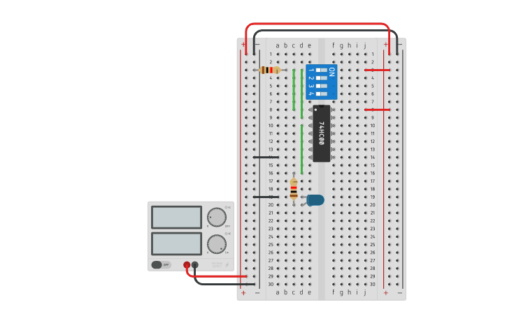 Circuit design NOT Gate using NAND Gate | Tinkercad