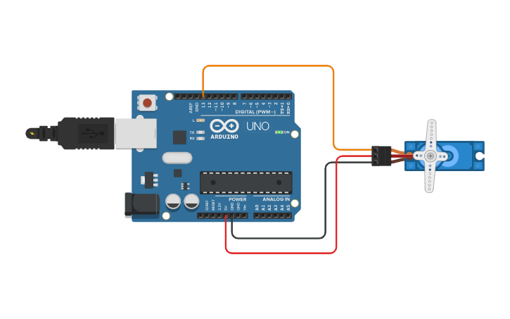 Circuit design EX02 Micro Servo Motor (Blue) | Tinkercad