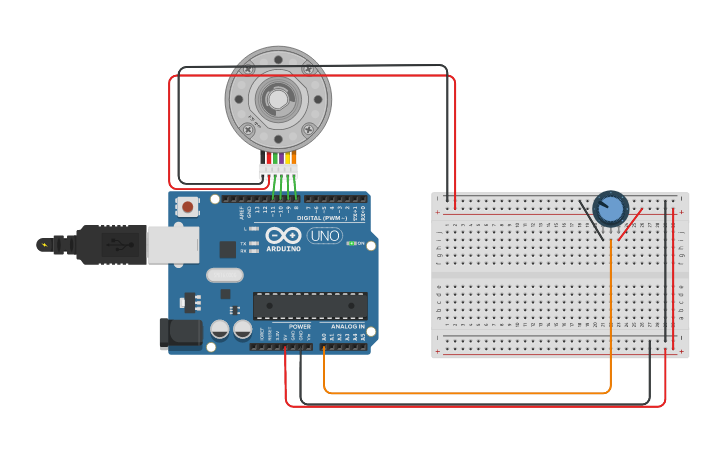 Circuit design Step Stepper Motor | Tinkercad