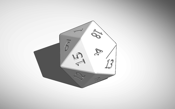 3D design 20 sided dice | Tinkercad