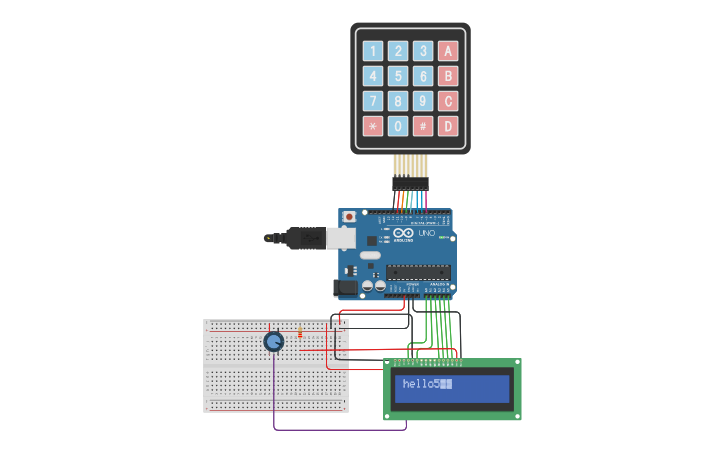 Circuit Design Keypad Lcd Tinkercad 