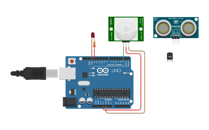 Circuit design Capteur de mouvement | Tinkercad