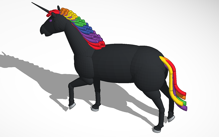 3D design rainbow unicorn | Tinkercad