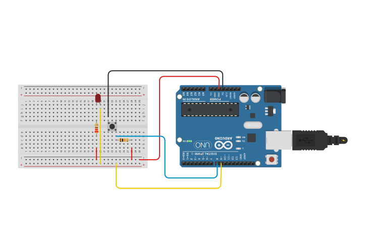 Circuit design Push Button Switch | Tinkercad