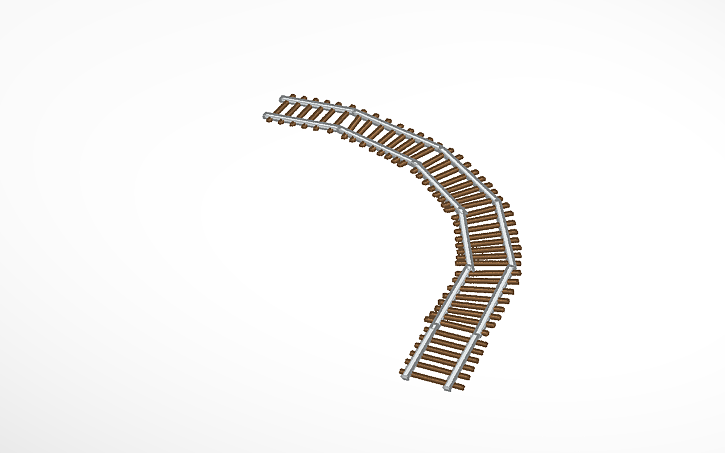 3D design Curved Train Track Set | Tinkercad
