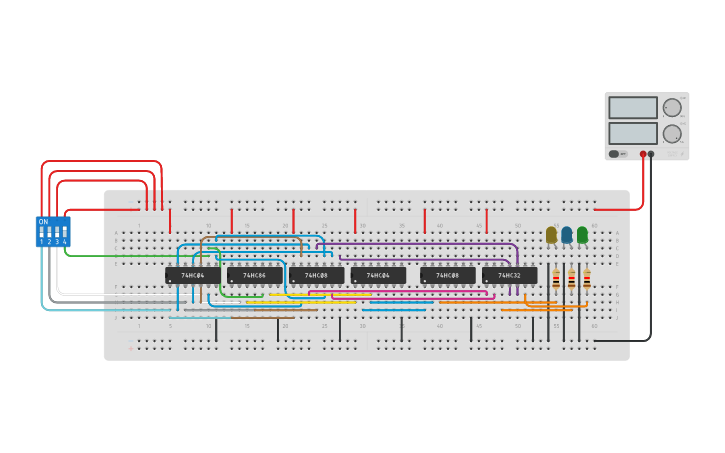 Circuit Design 2 Bit Magnitude Comparator Tinkercad