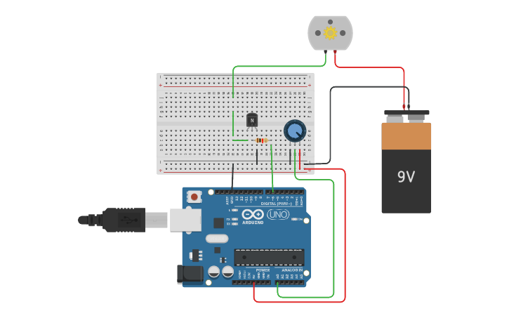 Circuit Design Dc Motor With Potentiometer Tinkercad