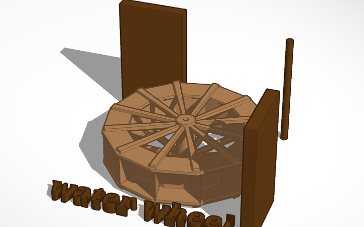 3D design water wheel | Tinkercad