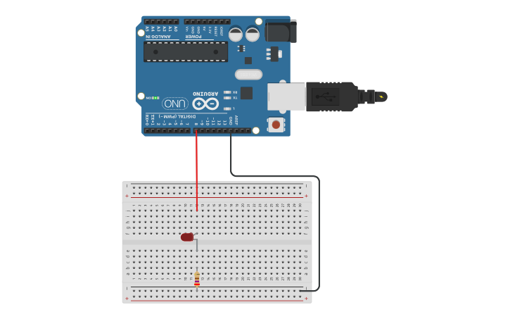 Circuit design 1) Encender un LED | Tinkercad