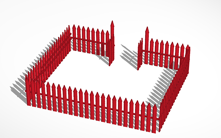 3D design Picket Fence | Tinkercad