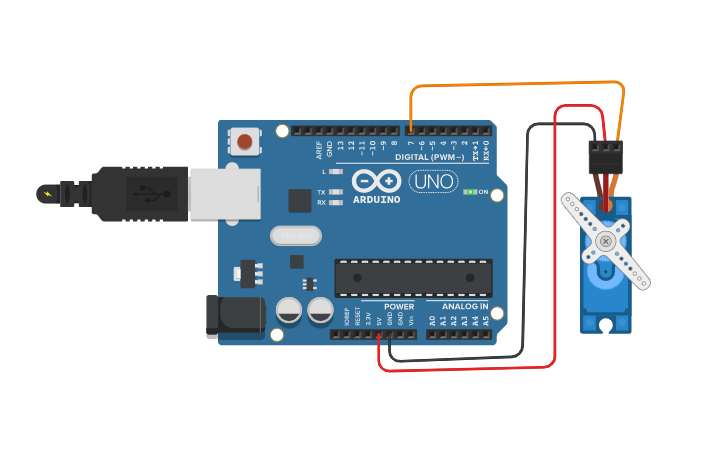 Circuit design Actividad - Usando un micro servomotor | Tinkercad Circuit design Actividad - Usando un micro servomotor | Tinkercad