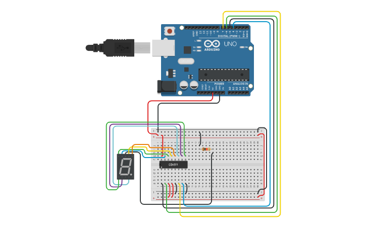 Circuit Design Projeto Display De 7 Segmentos Com Ci 4511 Tinkercad 