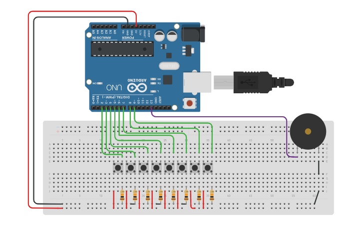 Circuit Design Arduino Piano Circuit Tinkercad