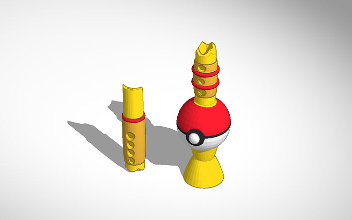 3D Design Split Pokeflute Tinkercad
