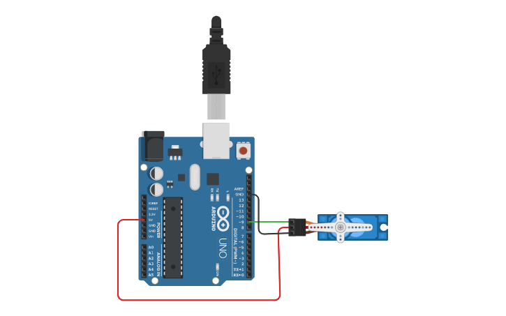 Circuit Design Controlling The Speed Of Servo Motor With Arduino Using Pwm Tinkercad