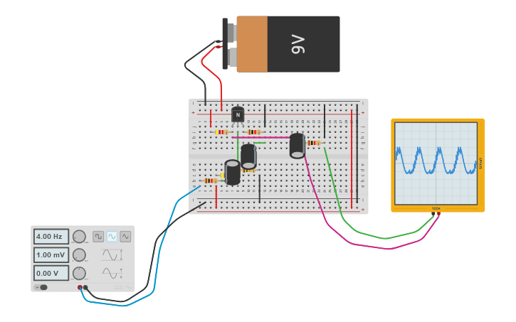 Circuit design Transistor Amplifier | Tinkercad