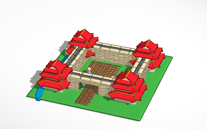 3D design Japaneses village | Tinkercad