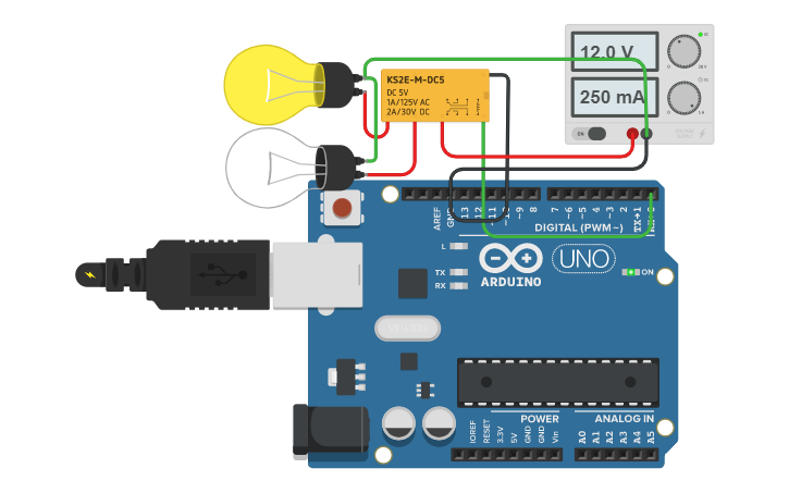 Circuit design Módulo relay KS2E-M-DC5 | Tinkercad