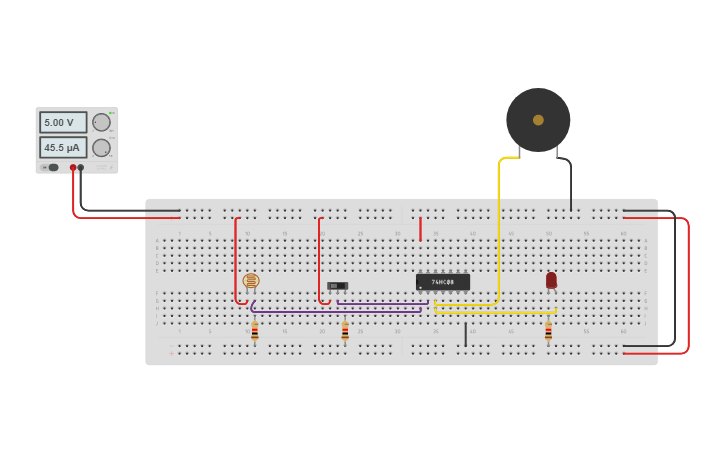 Circuit design Burglar Alarm | Tinkercad Circuit design Burglar Alarm | Tinkercad