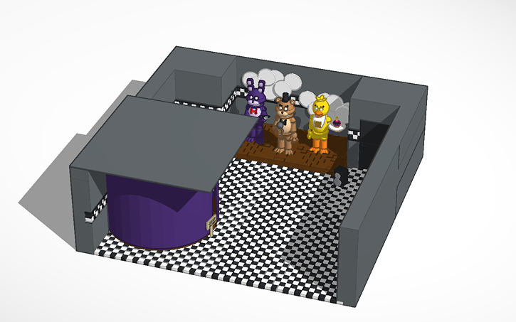 3D design The Show Stage and Pirates Cove from Five Nights at Freddy's ...