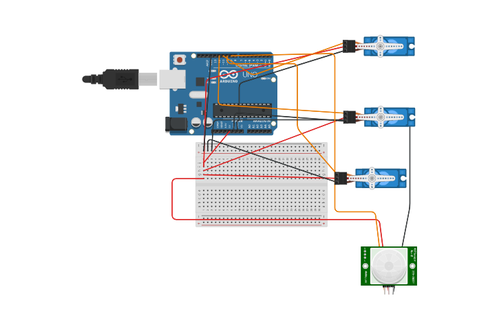 Circuit design Servo motor | Tinkercad