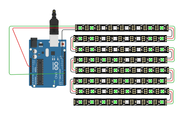 Circuit design Copy of 8*8 NeoPixel | Tinkercad