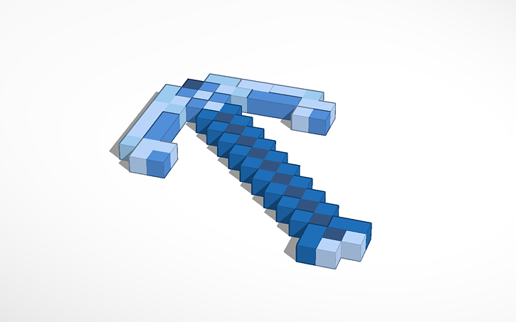 3D design Diamond pickaxe texture pack, Ice Pickaxe | Tinkercad